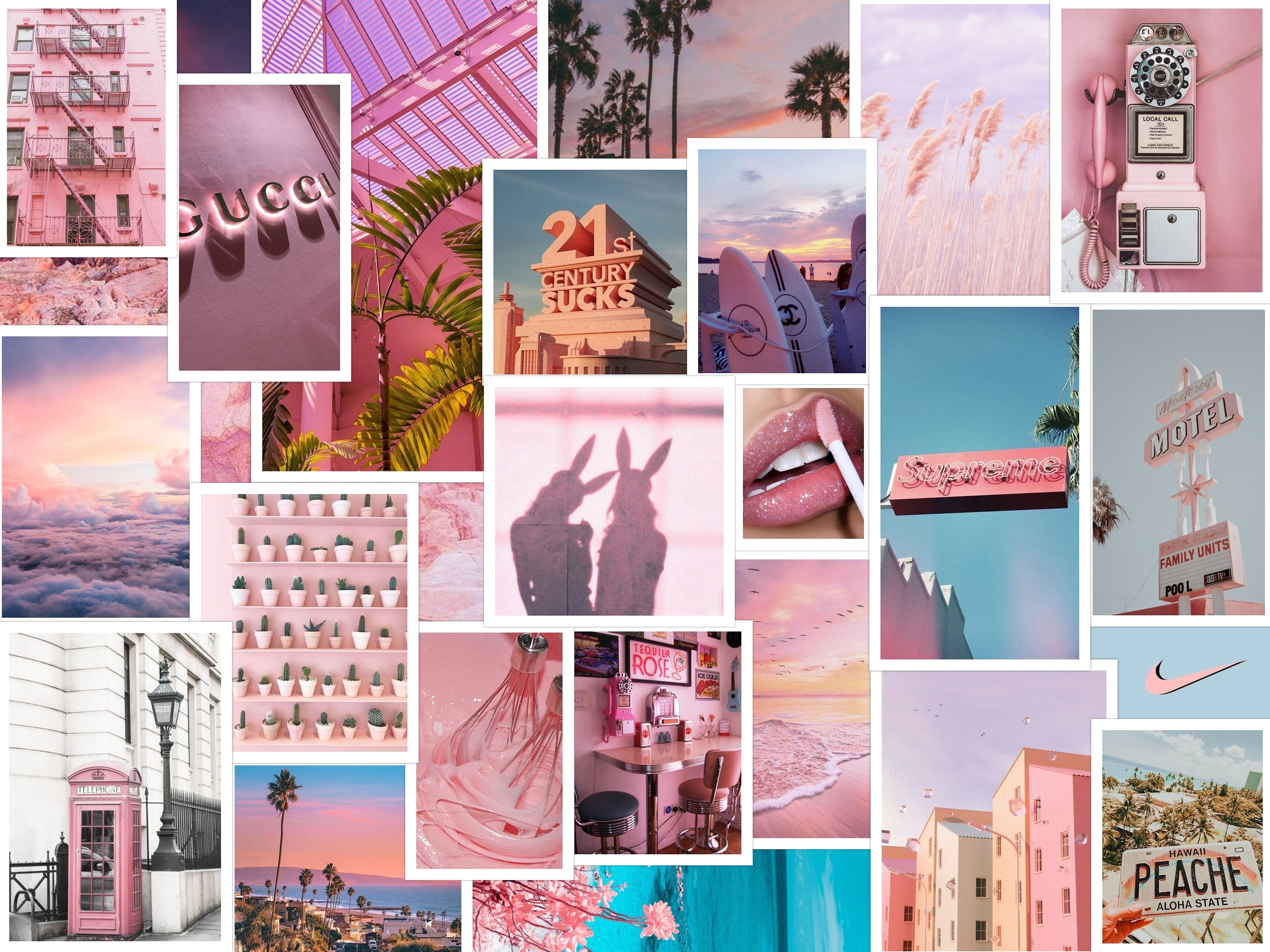 Rosa ästhetische Vintage Collage 88A