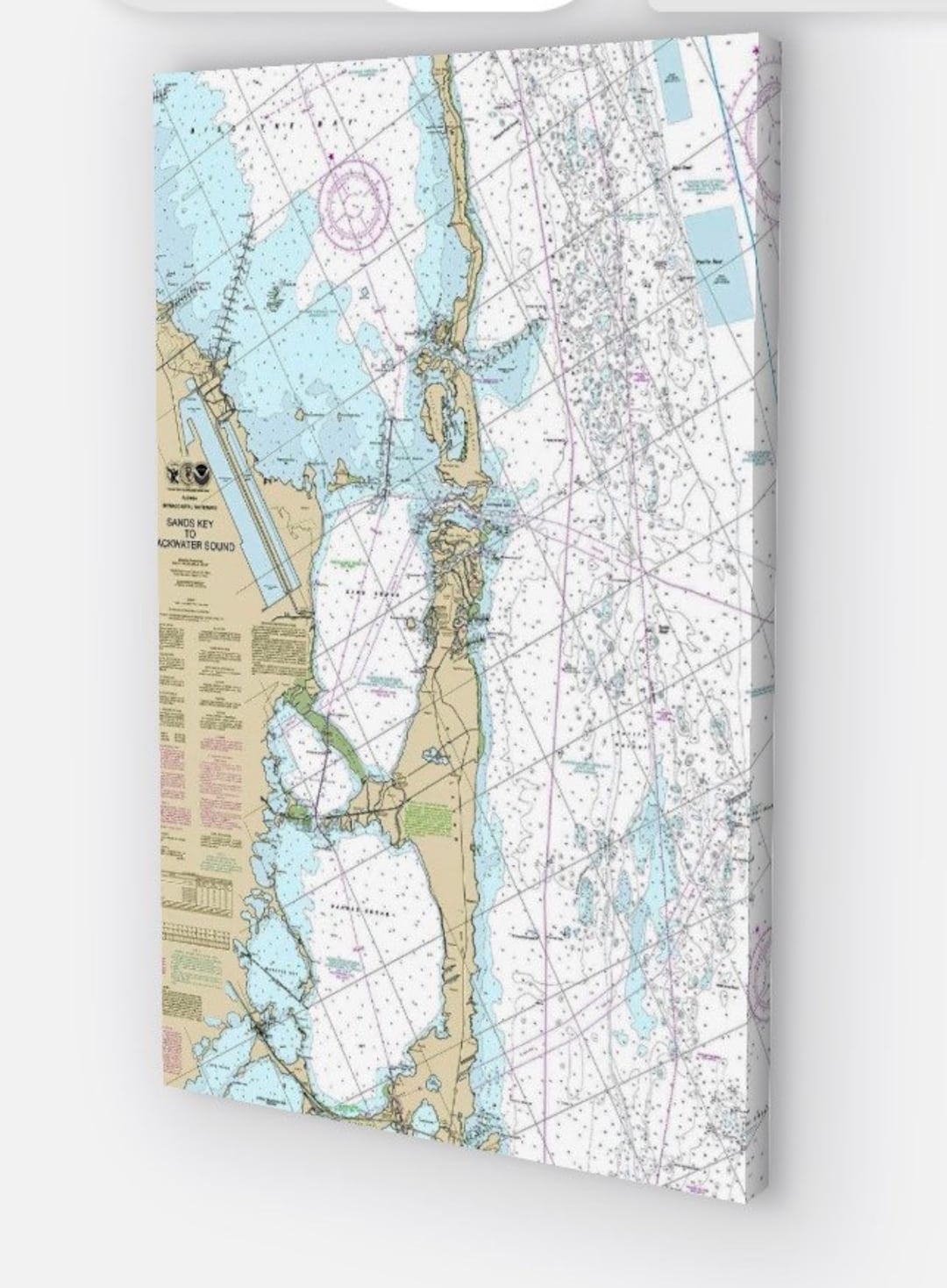 Key Largo, Elliot Key, Florida - Nautical Map / Chart - Printed on ...