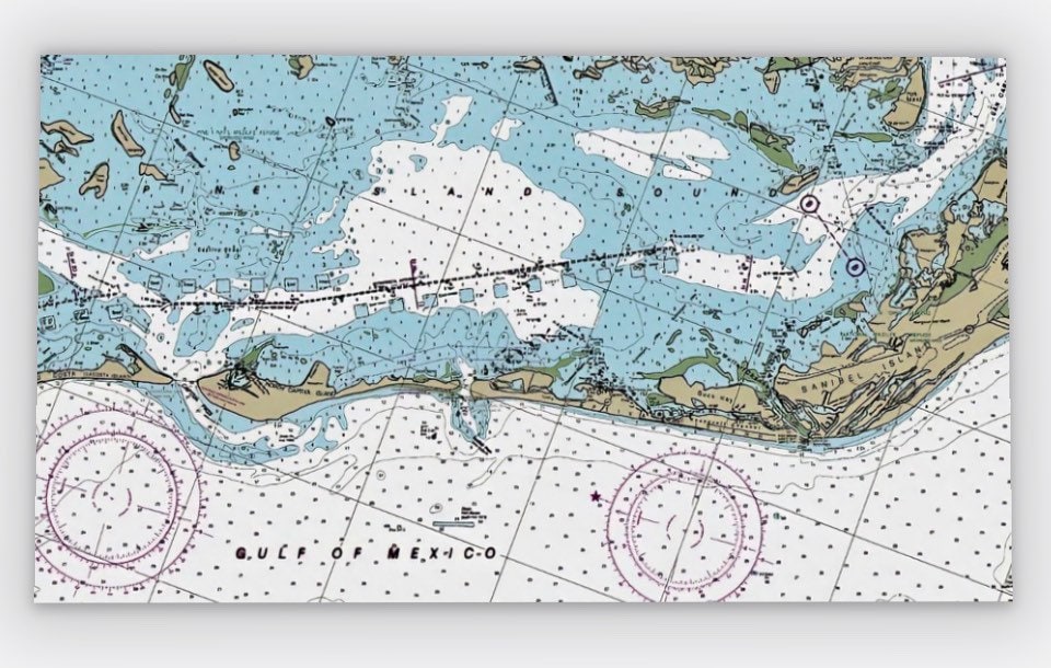 Sanibel Island Nautical Chart 18”x32”canvas Prints, Sanibel Island Art ...