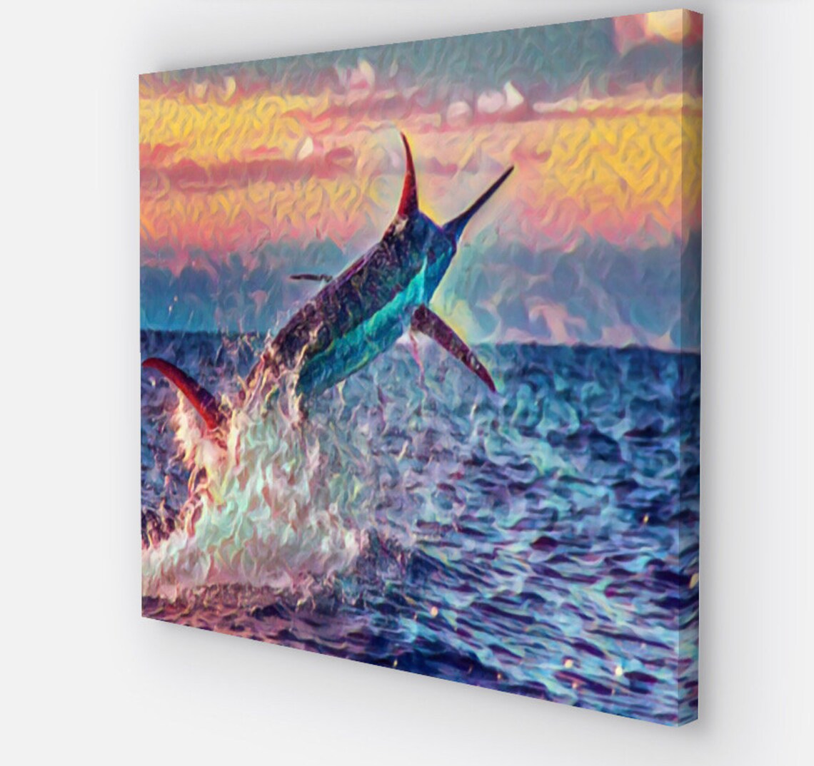 Blue Marlin Canvas Wrap Art , Blue Marlin Prints on Canvas. Blue Marlin ...