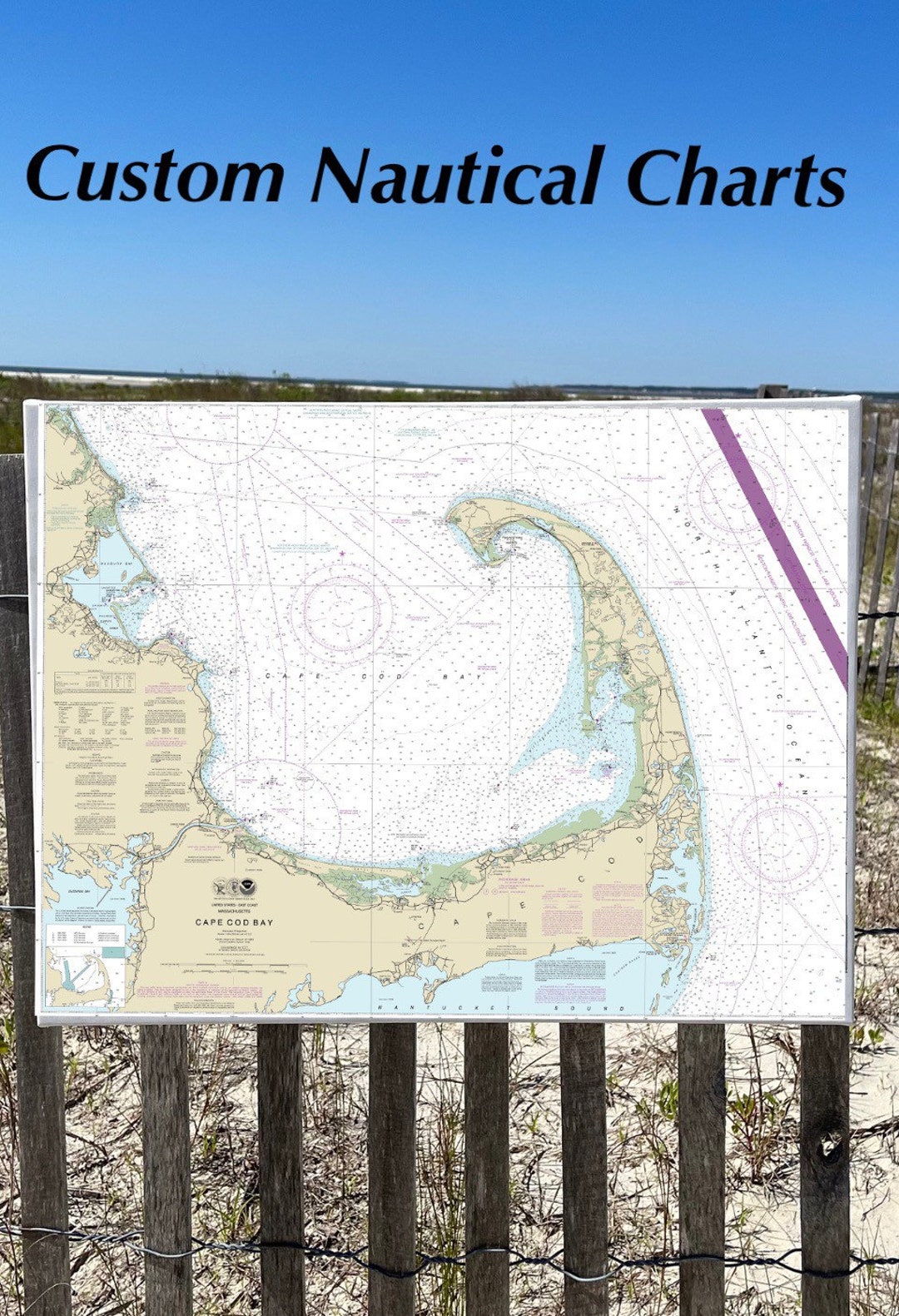Cape Cod, Plymouth, & Provincetown Nautical Map / Chart - Canvas Prints ...