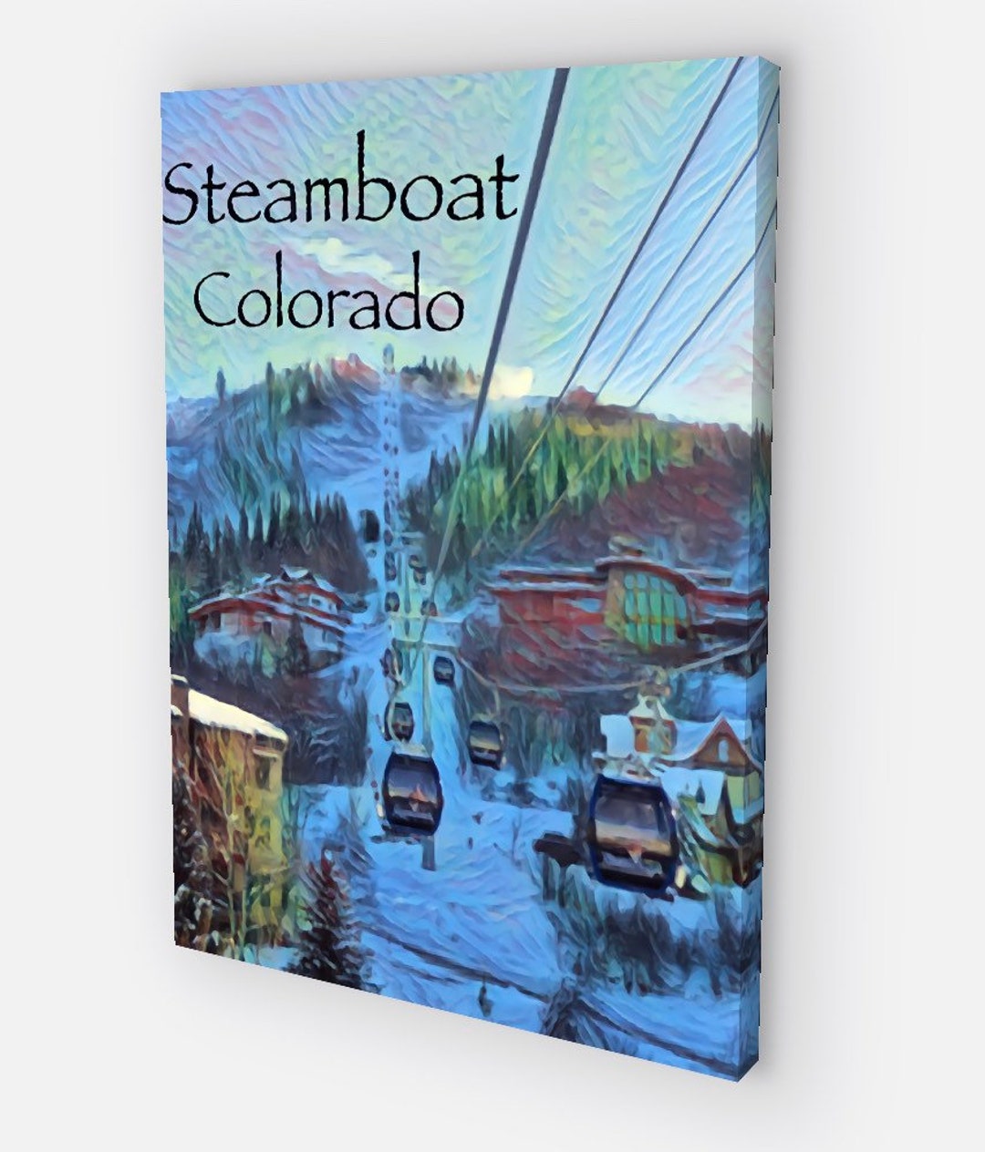 Steamboat Colorado Ski Lift Trail Map Canvas Wrap, 16”x 20”wall Art ...