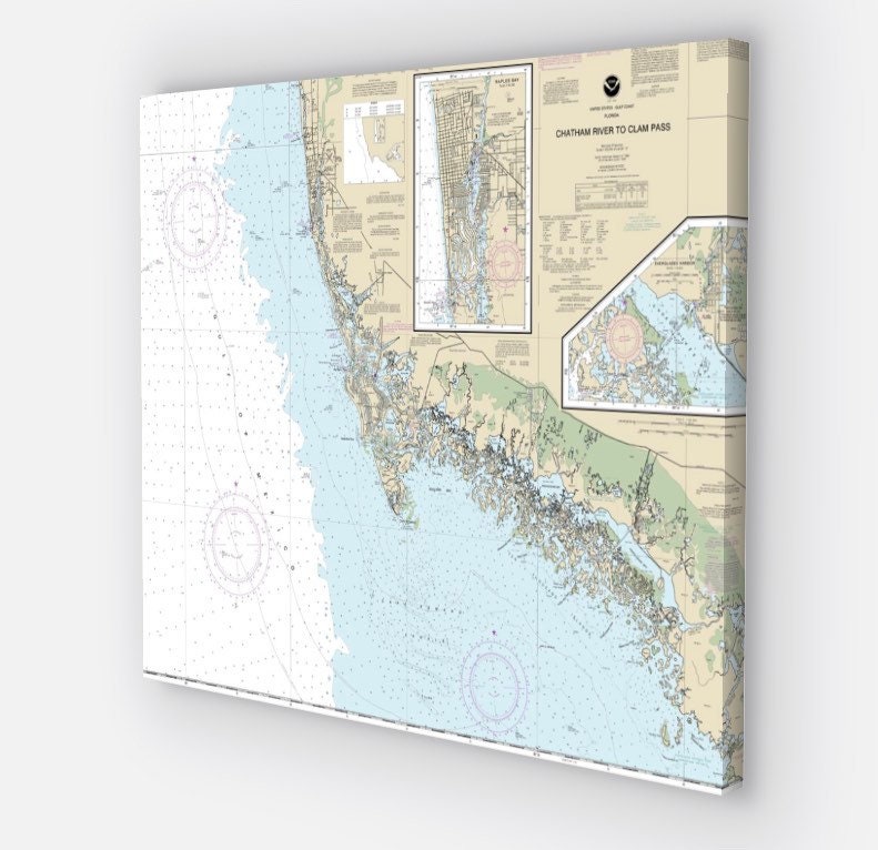 Naples, Marco Island Florida Nautical Map / Chart - Canvas Ten Thousand ...