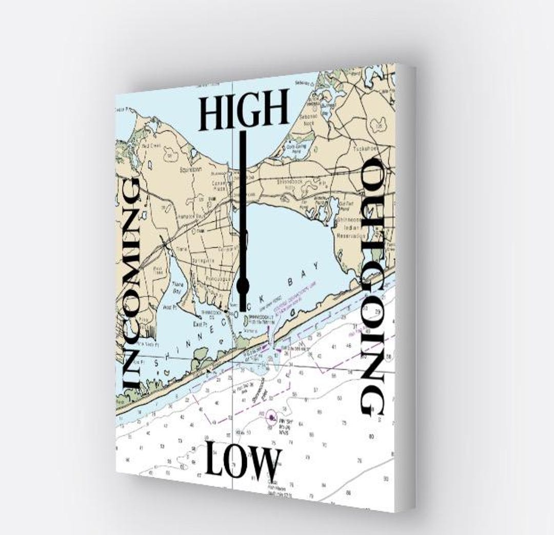 Shinnecock Bay NY Nautical Chart Tide Clocks |all Areas Custom Nautical ...