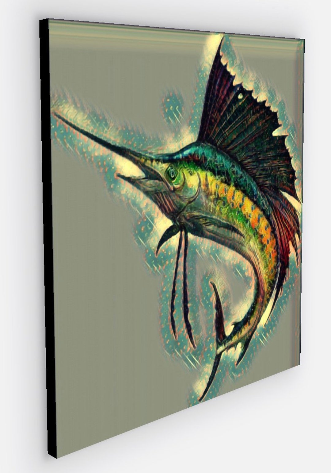 Sailfish Fish Art Canvas Art Sailfish Canvas Prints 24”x24” Sport Fish ...