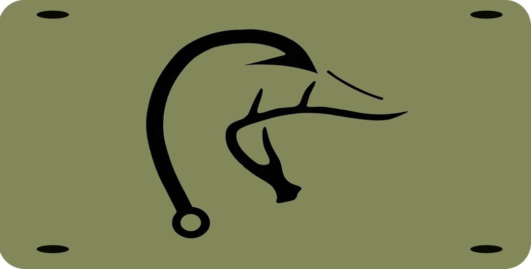 Duck , Hook, Deer Antler License Plate, Deer Hunting Decorative License ...