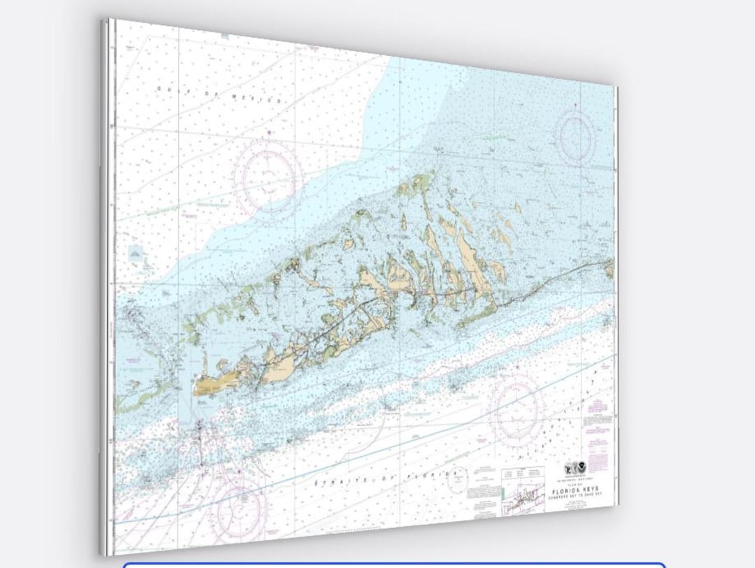 The Florida Keys NOAA 30”x40” Nautical Canvas Print Florida - Nautical ...