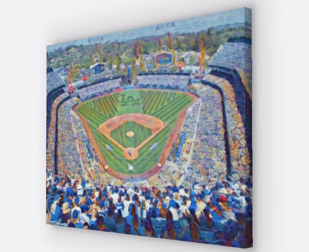 30” X 40” LA Dodger Baseball Stadium Art on Canvas Dodger Abstract ...