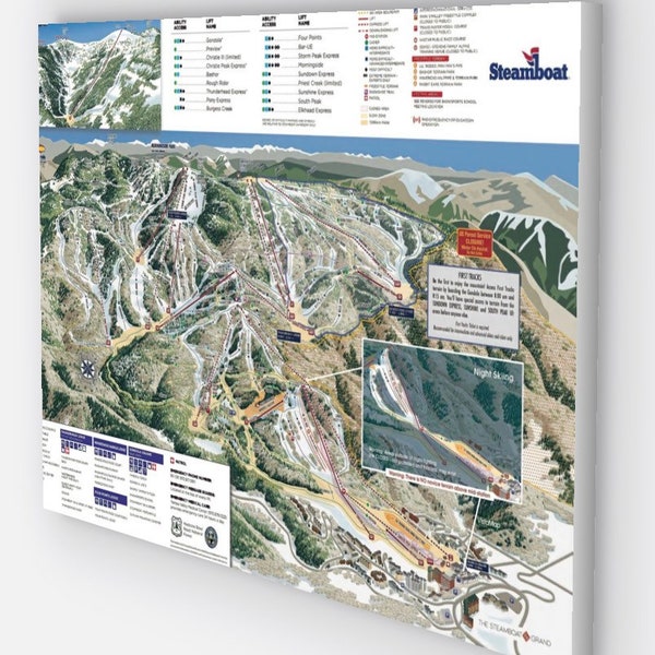 Steamboat Trail Map Canvas - Etsy