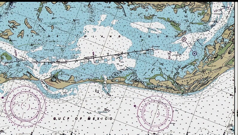 Sanibel Island Nautical Chart 18”x32”canvas Prints, Sanibel Island Art ...