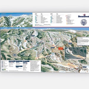Steamboat Ski Trail Map Canvas Print Steamboat Colorado Ski Map ...