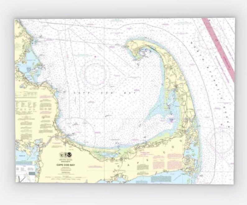 Cape Cod Nautical Chart Canvas , Cape Cod Nautical Chart Art. Cape Cod ...