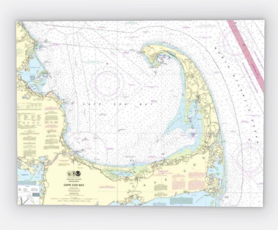 Cape Cod Nautical Chart Canvas Prints , Cape Cod Art Prints on Canvas ...