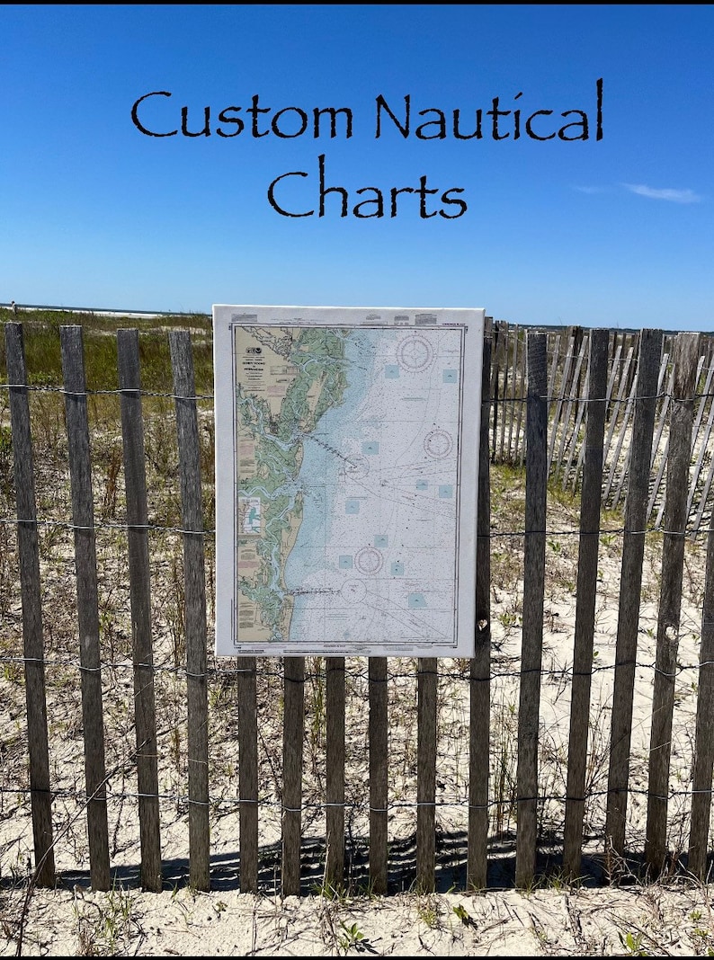 Coast of Georgia Nautical Chart on Canvas , St. Simons Nautical Chart ...