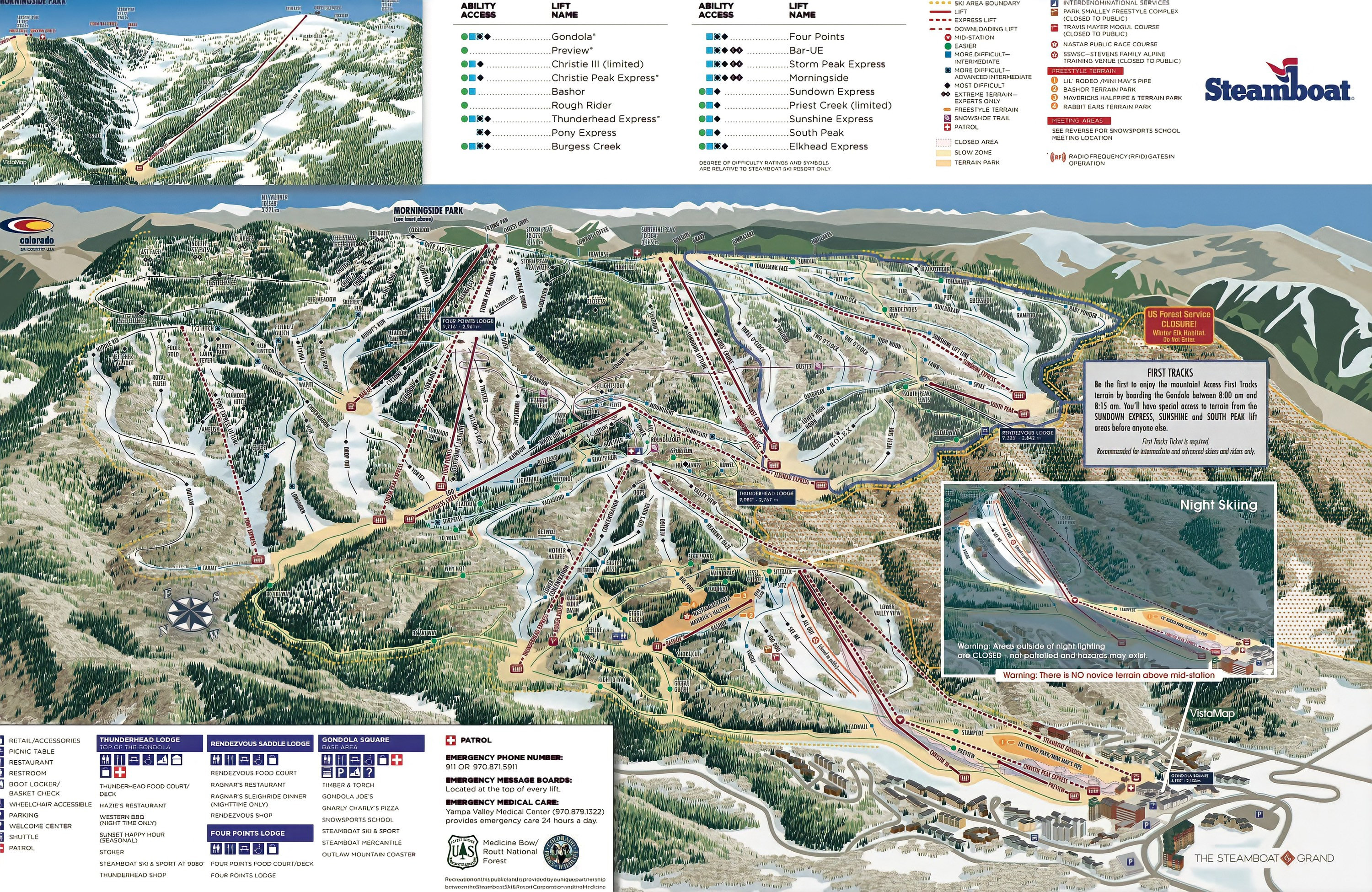 Steamboat Ski Trail Map Canvas Print Steamboat Colorado Ski Map ...