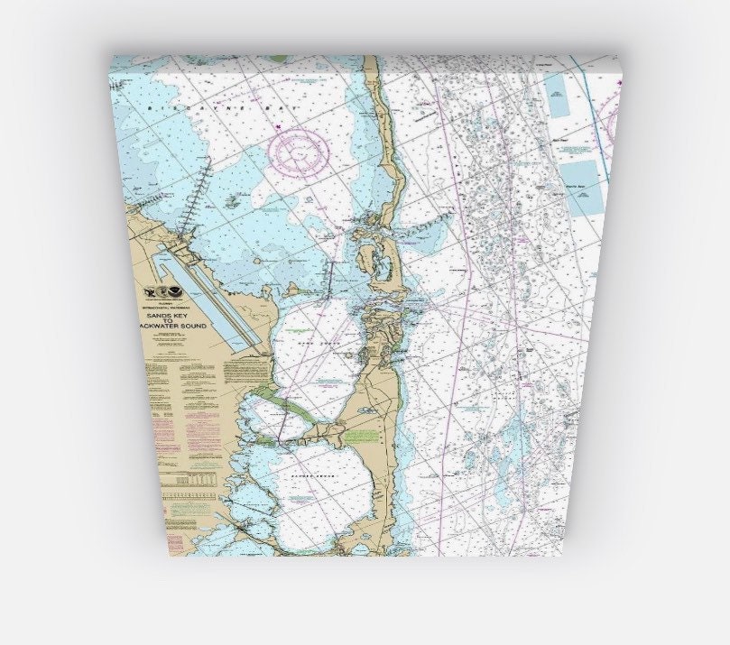 Key Largo, Elliot Key, Florida - Nautical Map / Chart - Printed on ...