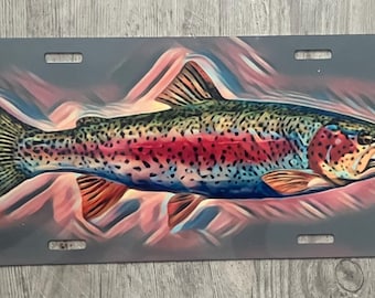 Brown Trout License Plate, Fisherman Decorative License Plate, Trout ...