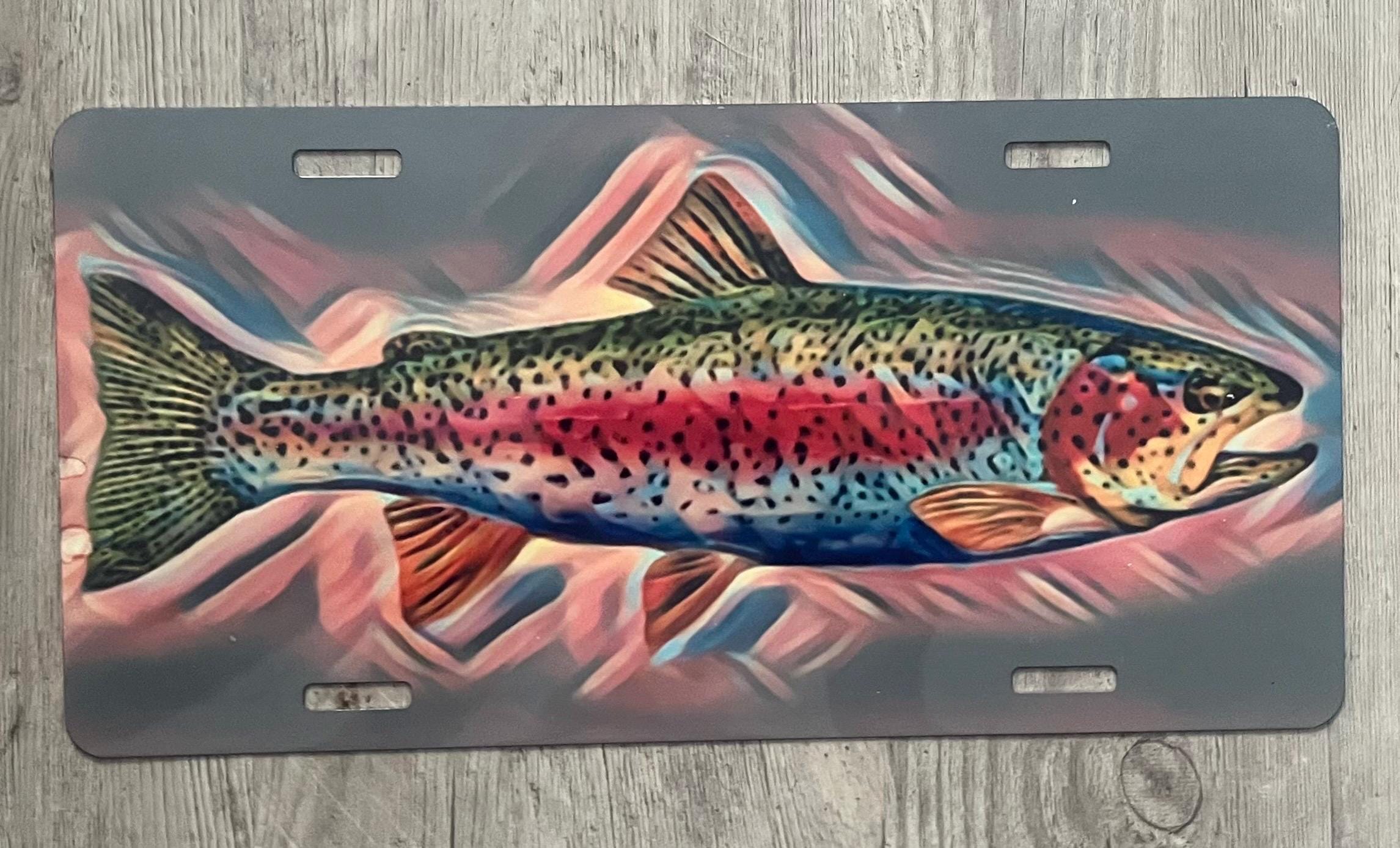 Rainbow Trout License Plate, Fisherman Decorative License Plate, Trout ...