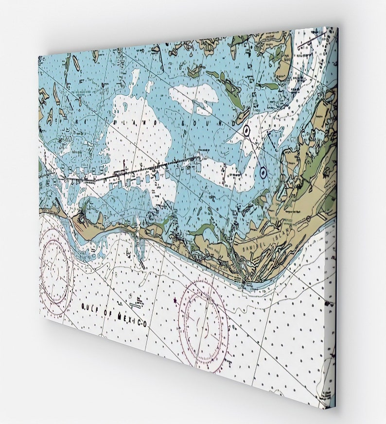 Sanibel Island Nautical Chart 18”x32”canvas Prints, Sanibel Island Art ...