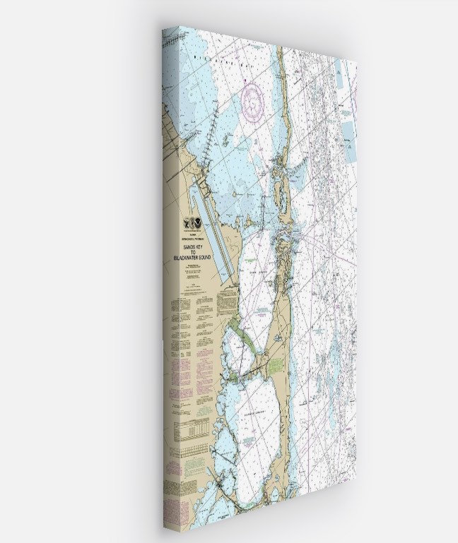 Key Largo, Elliot Key, Florida - Nautical Map / Chart - Printed on ...