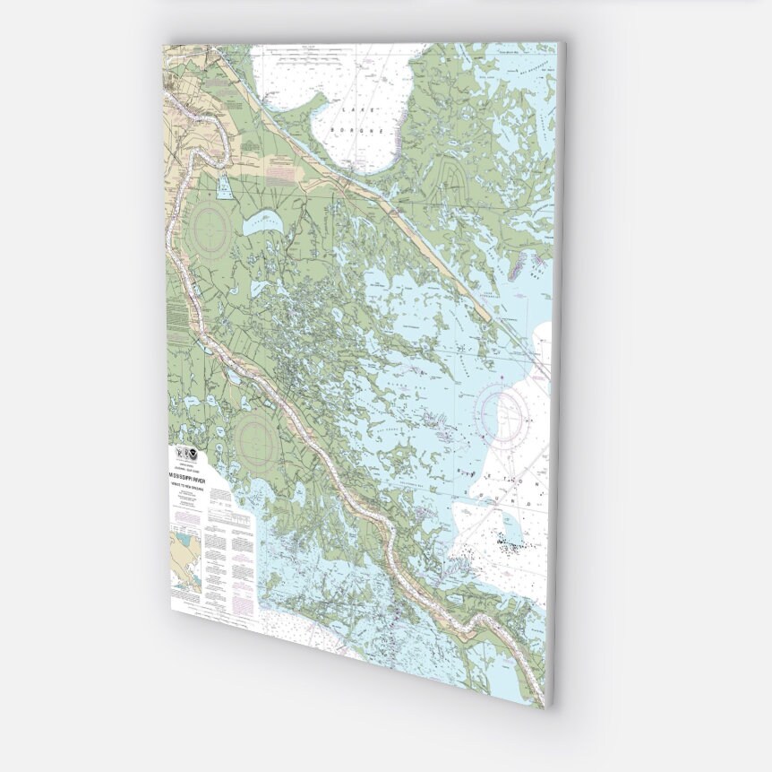 NOAA Chart – Mississippi River-venice to New Orleans – 11364 Wall Decor ...