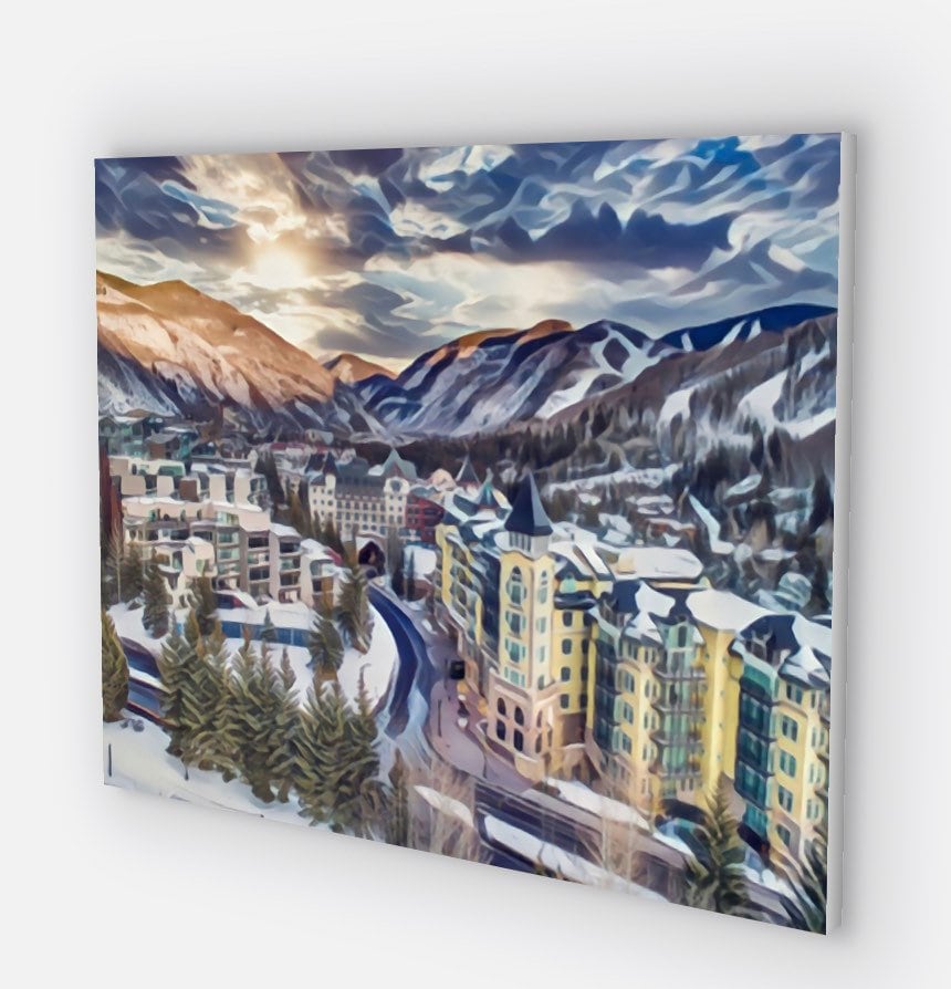 Vail Colorado Art Canvas Wrap, 18” X 24” Wall Art, Vail Colorado Fine ...