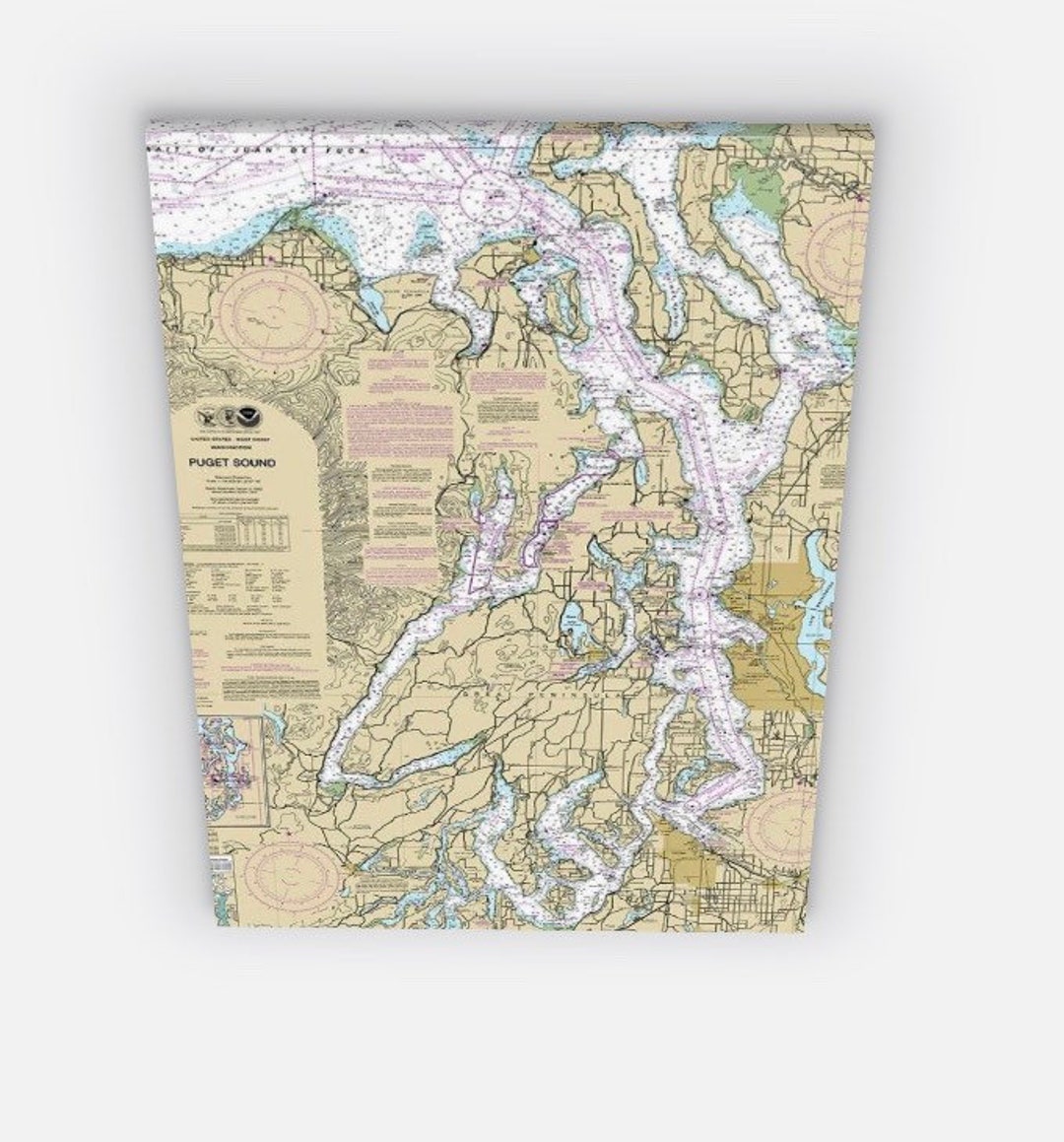 Seattle, Puget Sound, Tacoma, Washington Nautical Map / Chart - Printed ...