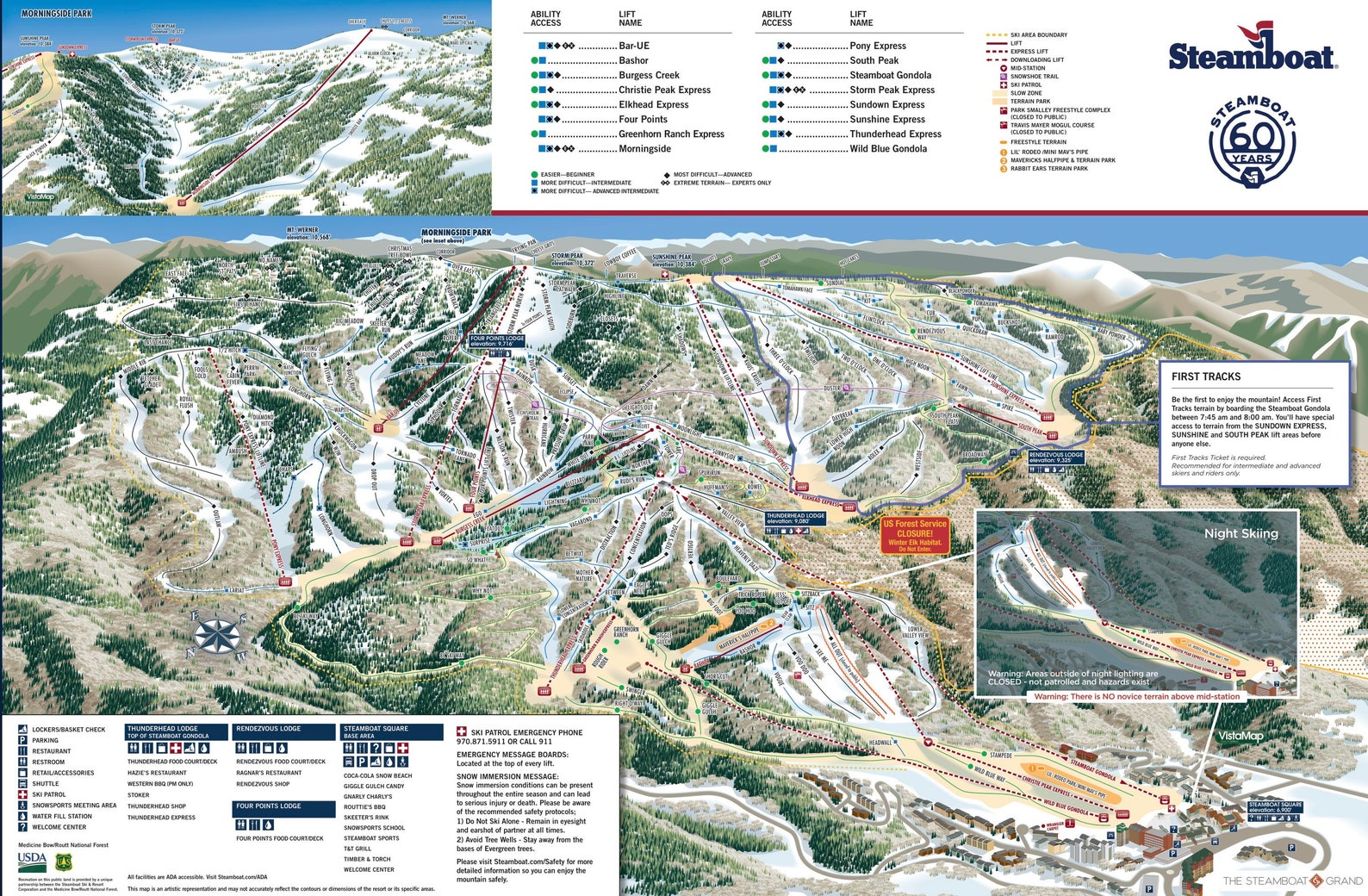 Steamboat Ski Trail Map Canvas Print Steamboat Colorado Ski Map ...