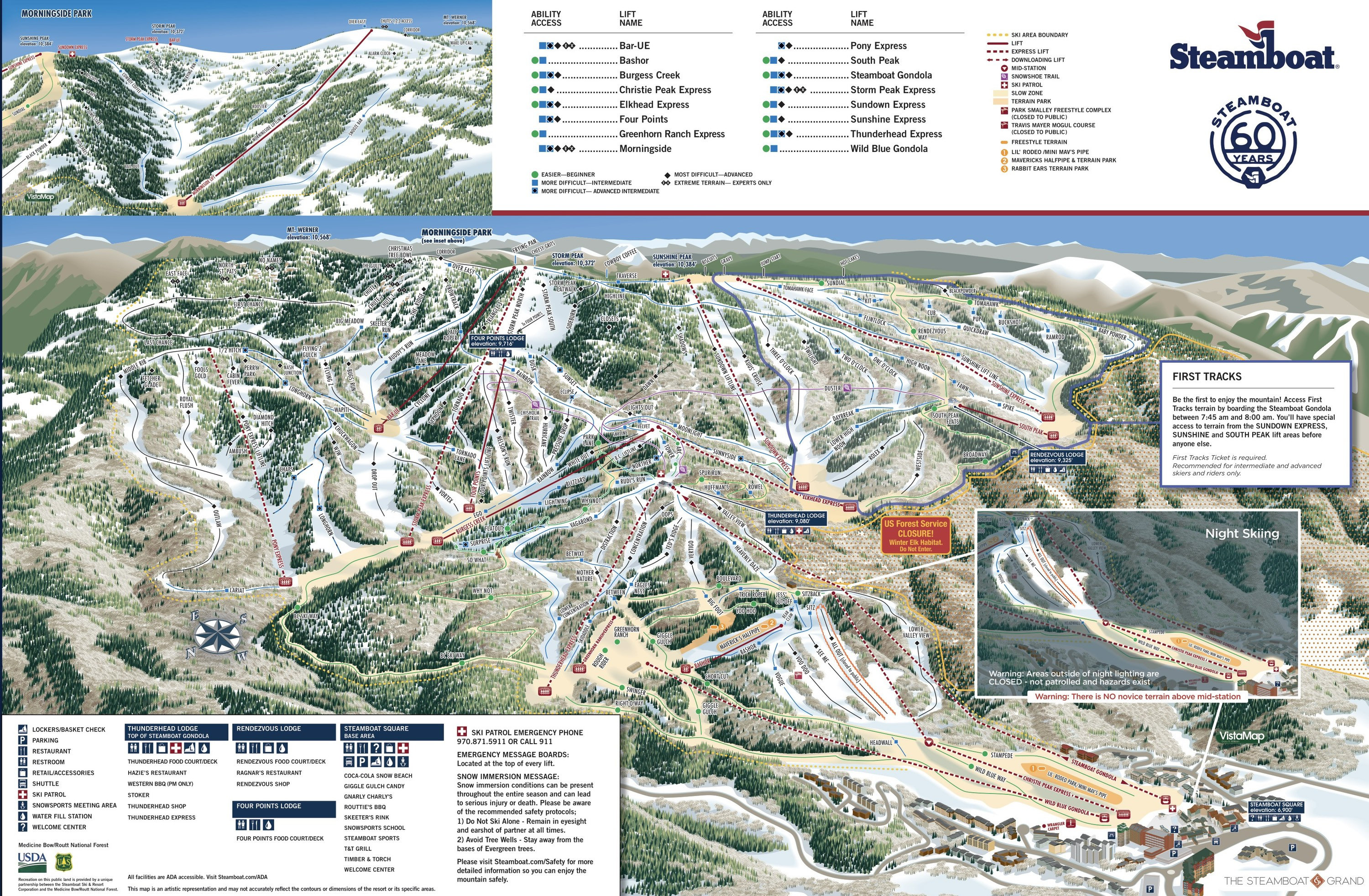 Steamboat Ski Trail Map Canvas Print Steamboat Colorado Ski Map ...