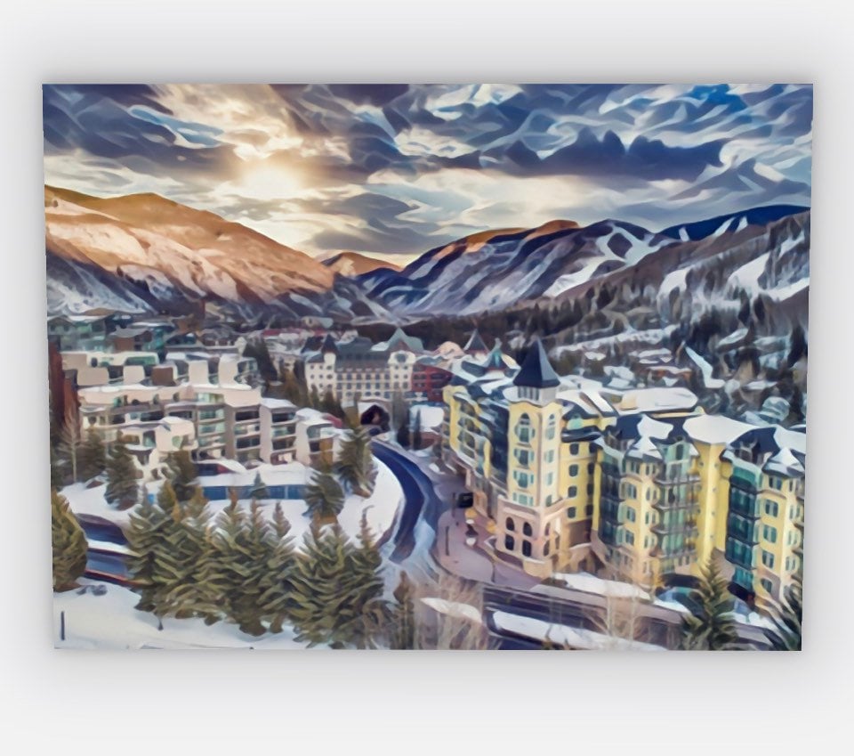 Vail Colorado Art Canvas Wrap, 18” X 24” Wall Art, Vail Colorado Fine ...