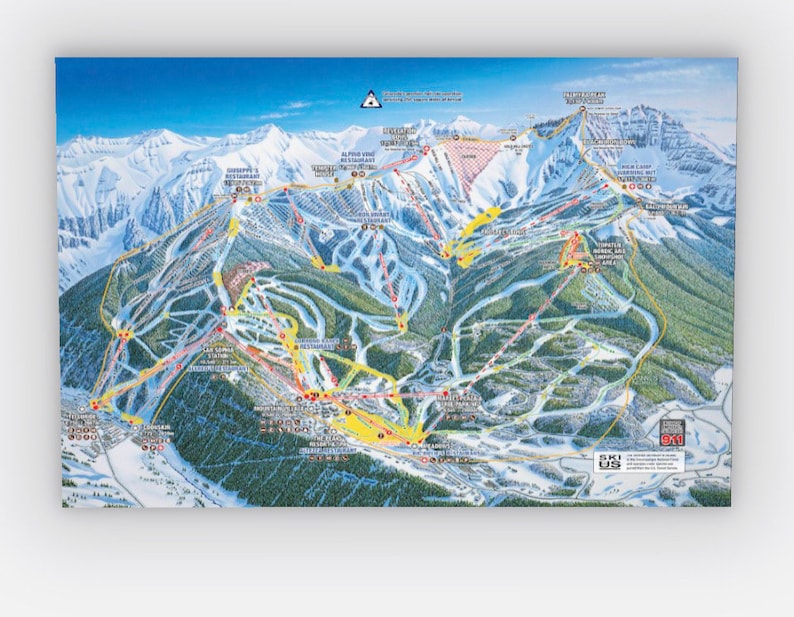 Telluride Colorado Ski Trail Map Canvas Wrap, 24"x 36" Wall Art ...
