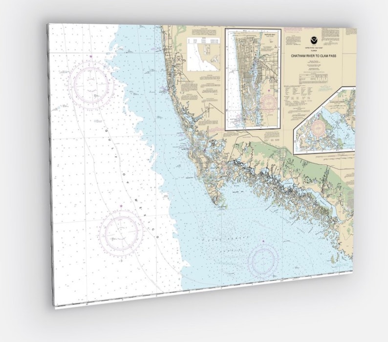 Naples, Marco Island Florida Nautical Map / Chart - Canvas Ten Thousand ...