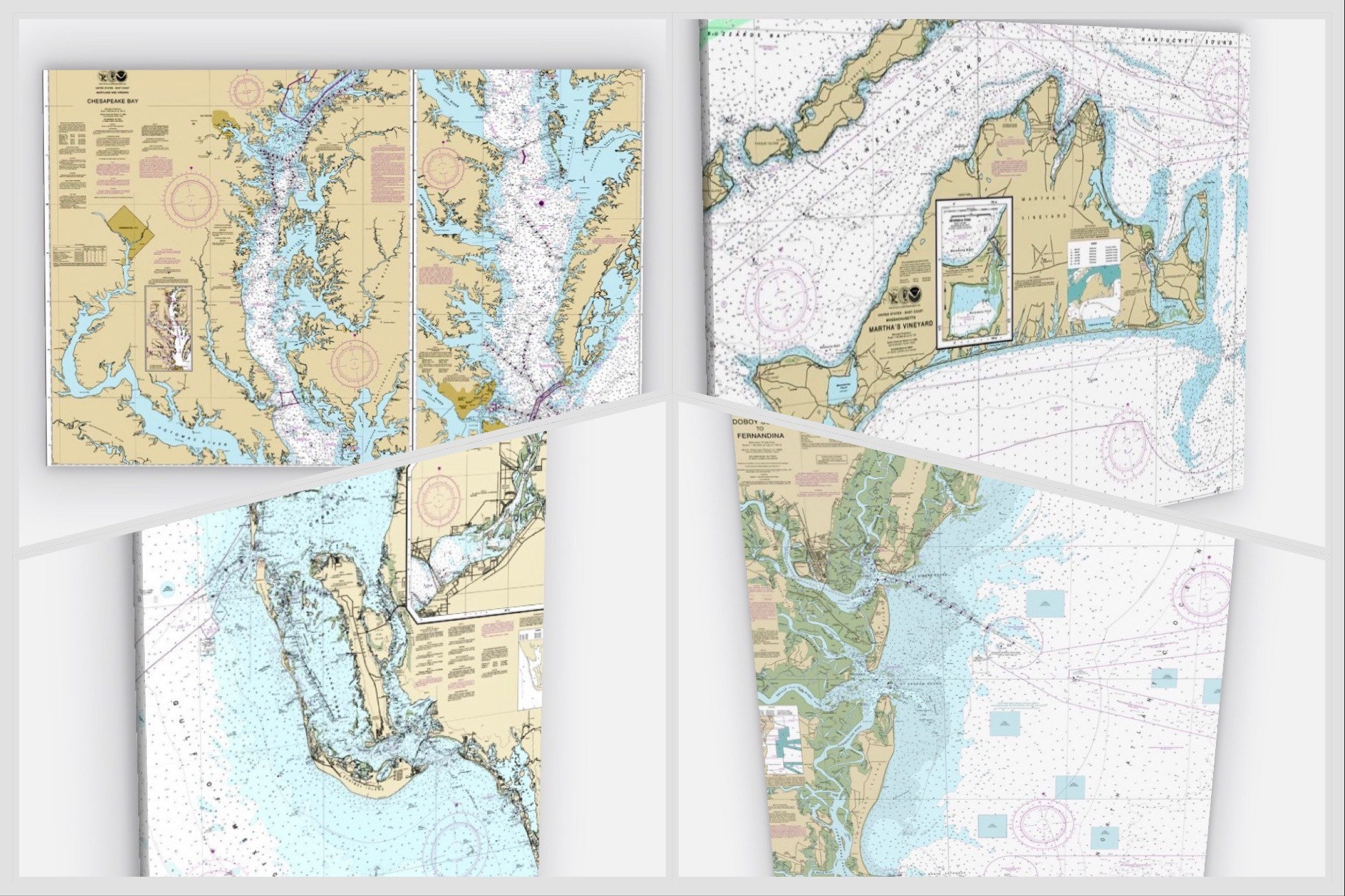 CUSTOM Nautical Map / Chart Printed on Canvas, All NOAA Maps Locations ...