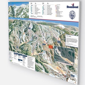 Steamboat Ski Trail Map Canvas Print Steamboat Colorado Ski Map ...