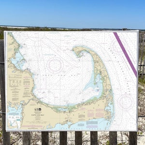 Outer Banks Nautical Chart on Canvas , Hatteras North Carolina Nautical Chart Art. Canvas ...