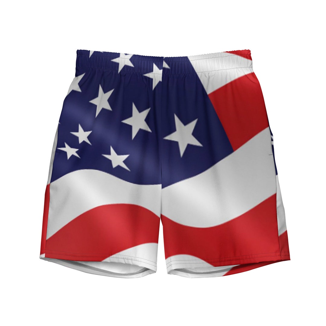 American Flag Swim Trunks, July 4th Trunks, Independence Day Trunks ...