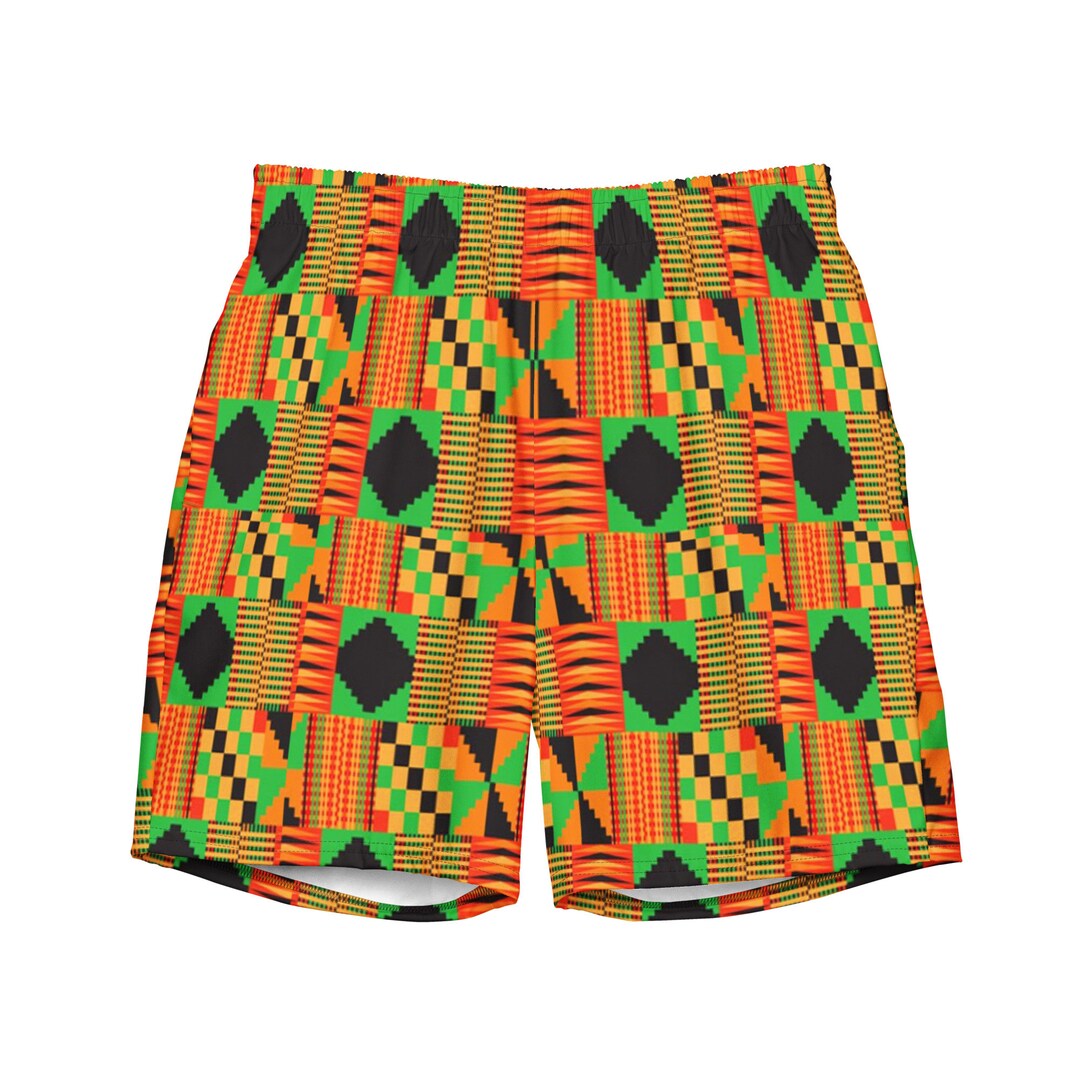 African Print Men's Athletic Swim Trunks, African Print Swim Trunks ...