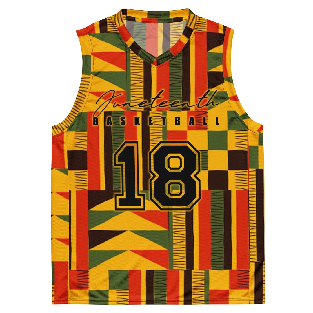 Juneteenth Throwback Basketball Recycled Unisex Jerseys, Juneteenth ...