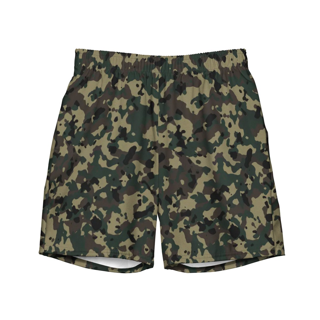 Green Camouflage Men's Swim Trunks, Military Swim Trunks, Army Swim ...