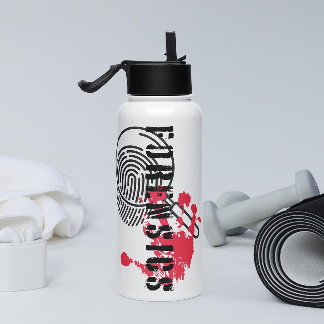 Forensics Stainless Steel Water Bottle With a Straw Lid - Etsy
