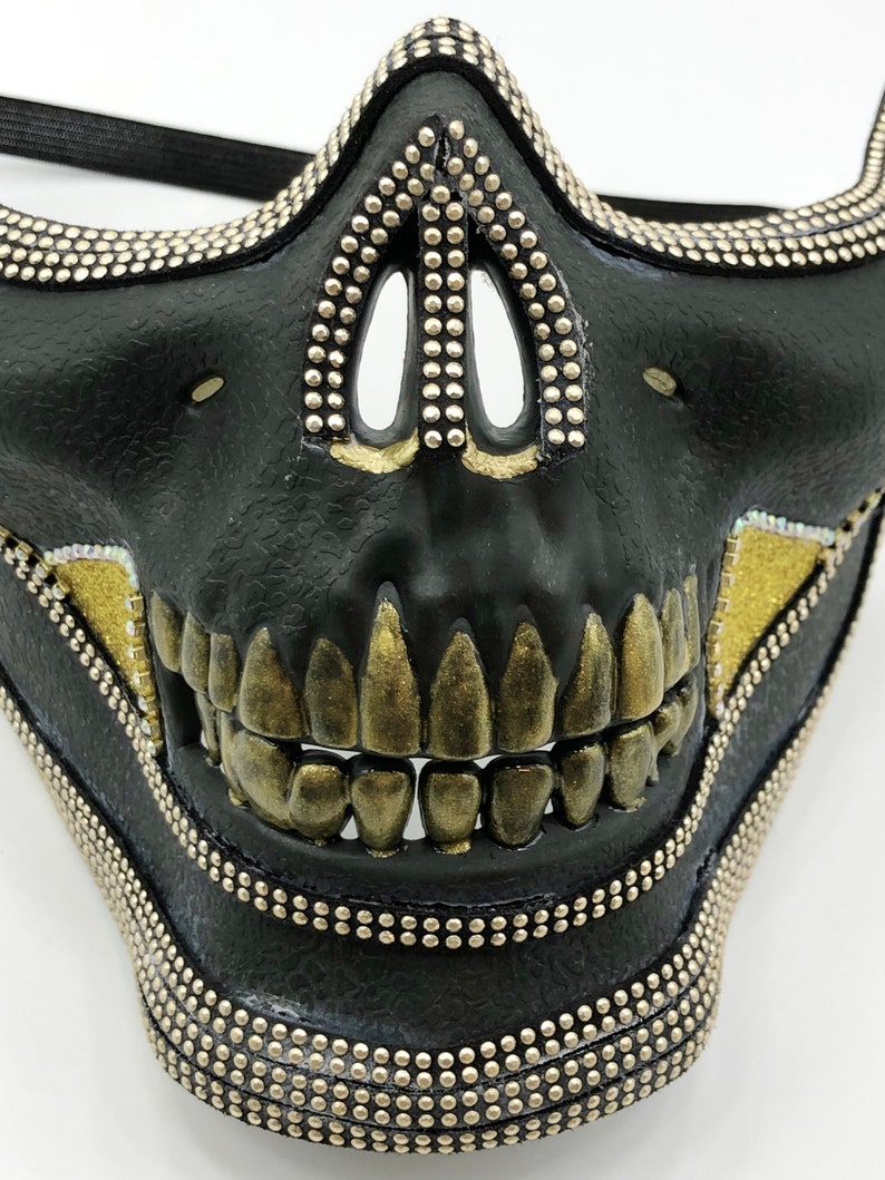 Skull Mask Black & Gold | Etsy