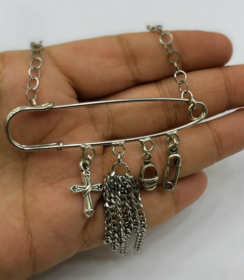 Safety Pin Choker Cross Choker Gothic Girl Collar Safety - Etsy