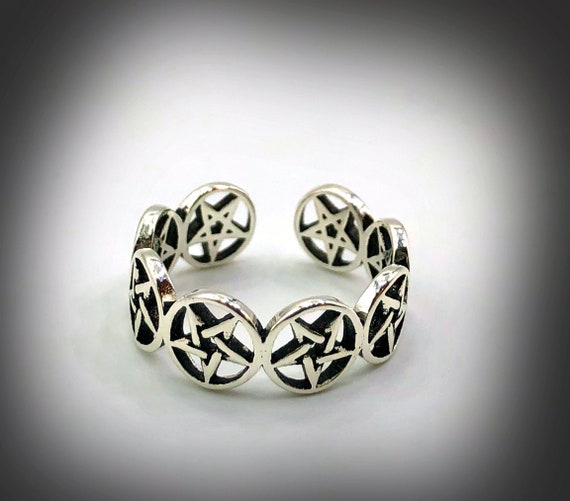 Pentagram Ring Pentacle Ring Pagan Jewelry Wiccan Ring | Etsy Israel