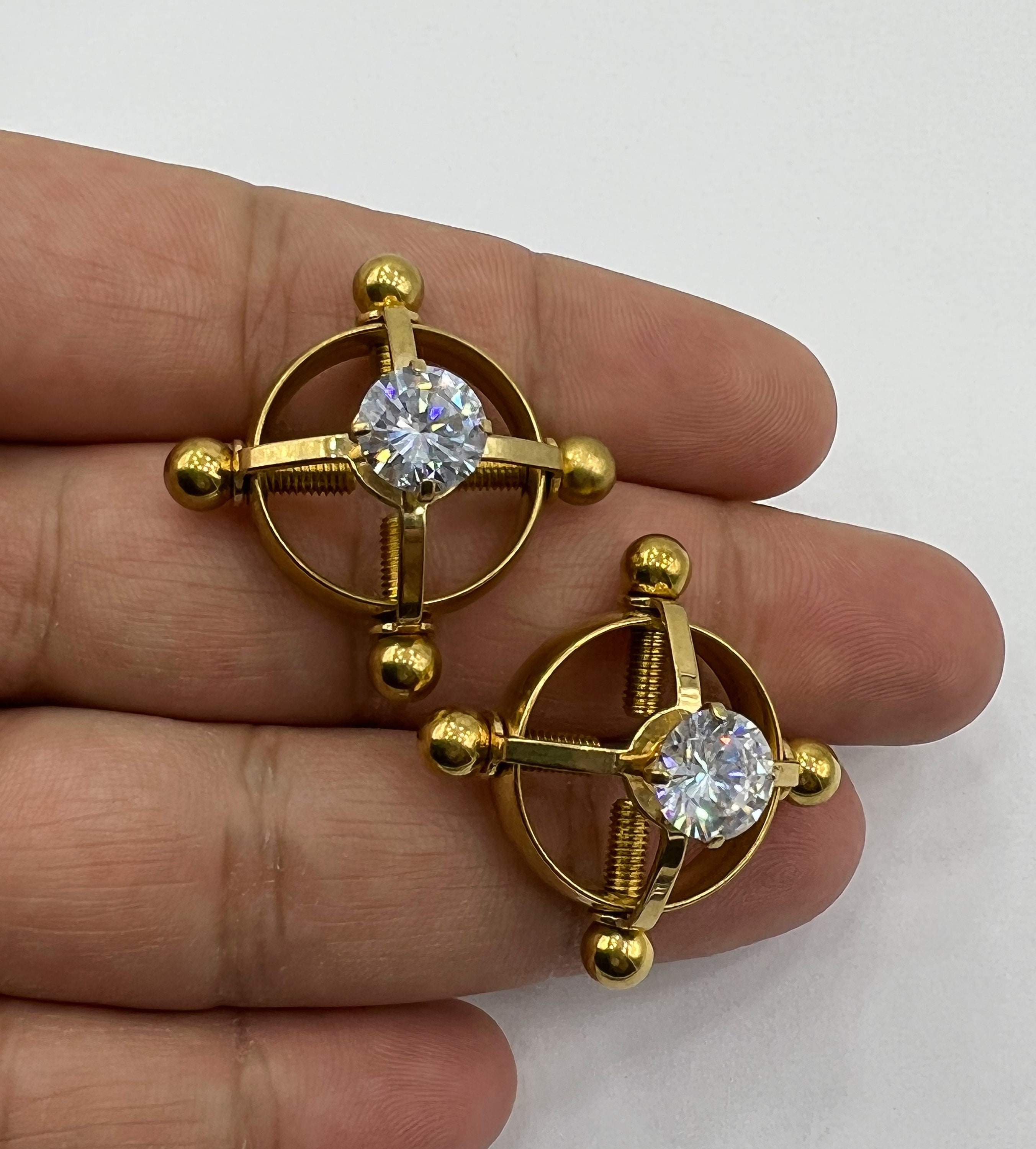 Diamond Nipple Nipple Screw Clamp Nipple Jewelry Diamond | Etsy