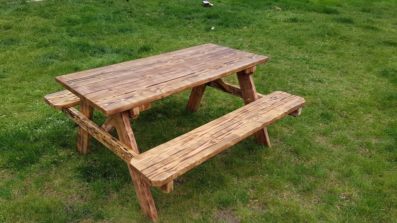 Beautiful 10 Foot Rustic Picnic Table Plans - DIY Step by Step - Etsy