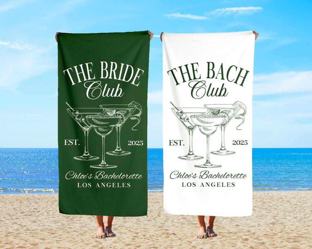 Personalized Bachelorette Beach Towel: Bach Club Party Gift - Etsy