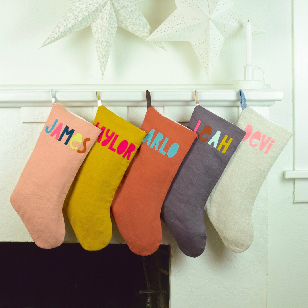 Set of Five Rainbow Bright Christmas Stockings - Etsy