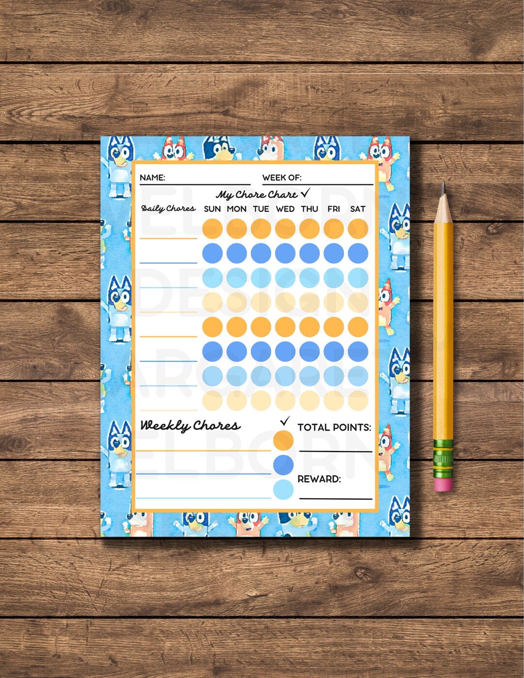 Printable Bluey Chore Chart - Etsy Australia