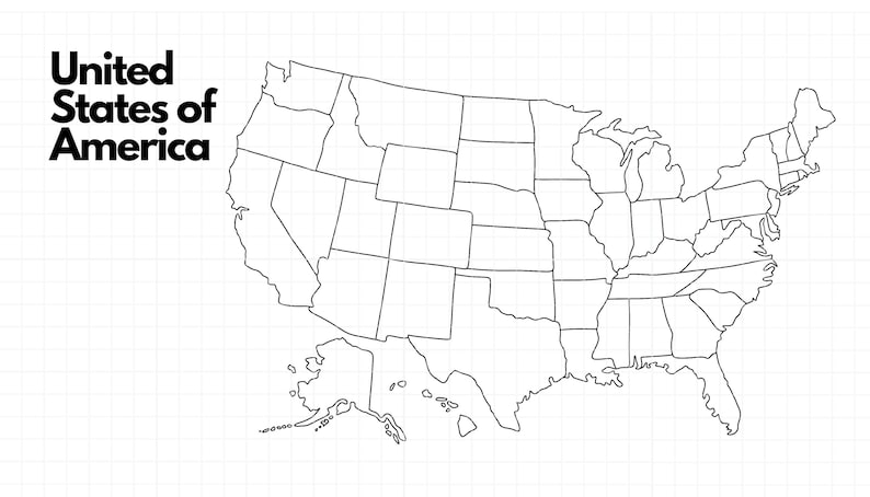 United States of America Map - Outline, Line Art, Clipart, Cut Files ...