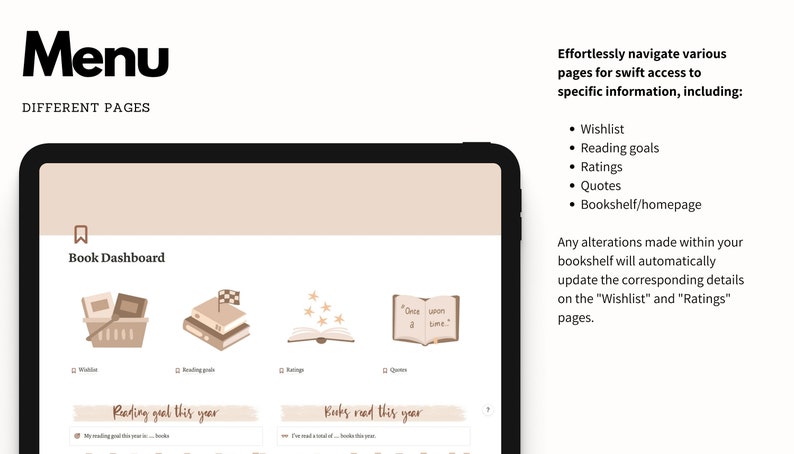 Notion Aesthetic Book Dashboard Template | Book Tracker | Digital Reading Planner | Keep Track ...